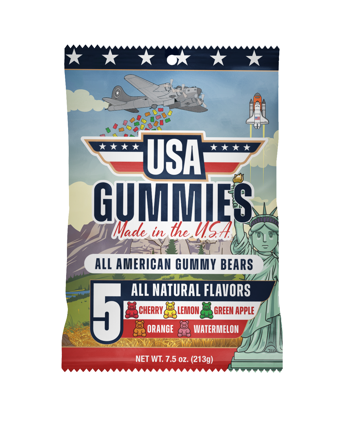 USA Gummies All American Gummy Bears | Classic Fruity Candy